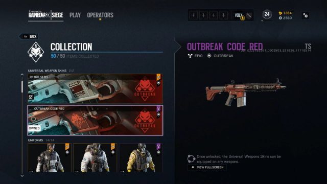 【R6S】Outbreakのアイテムリスト