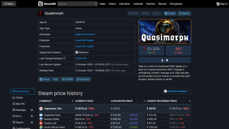 【Quasimorph】安く買う方法【価格比較】 - Raison Detre - ゲームやスマホの情報サイト