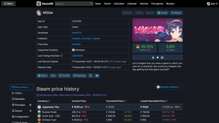 【MiSide: ミサイド】安く買う方法【価格比較】 - Raison Detre - ゲームやスマホの情報サイト